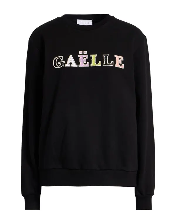 GAELLE PARIS Sweatshirt Size Cotton, Polyester, Elastane - Black