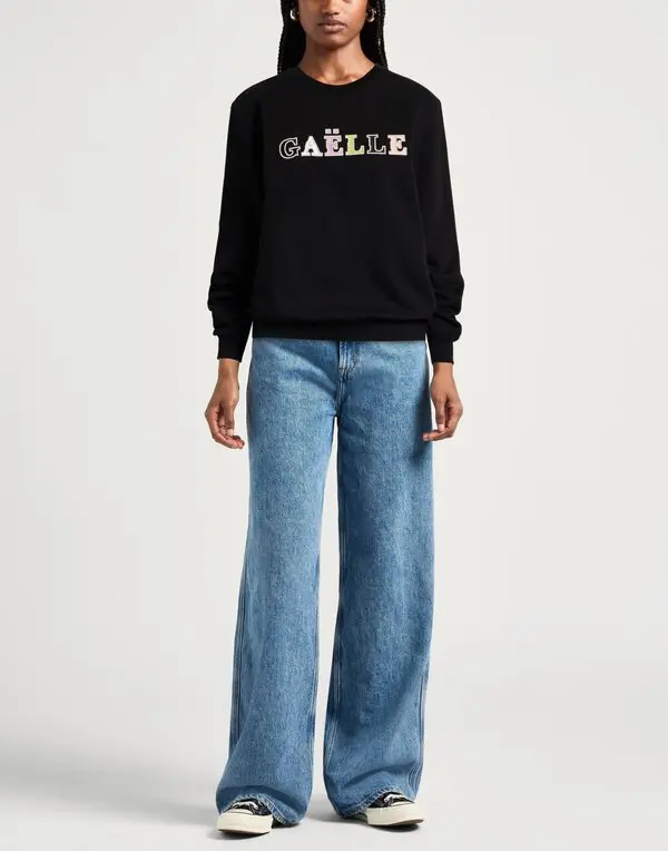 GAELLE PARIS Sweatshirt Size Cotton, Polyester, Elastane - Black