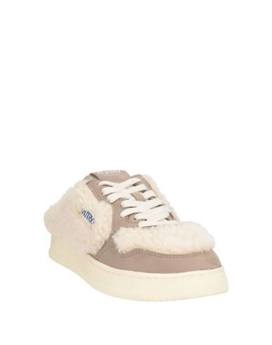 AUTRY Sneakers Taupe Size Leather, Shearling