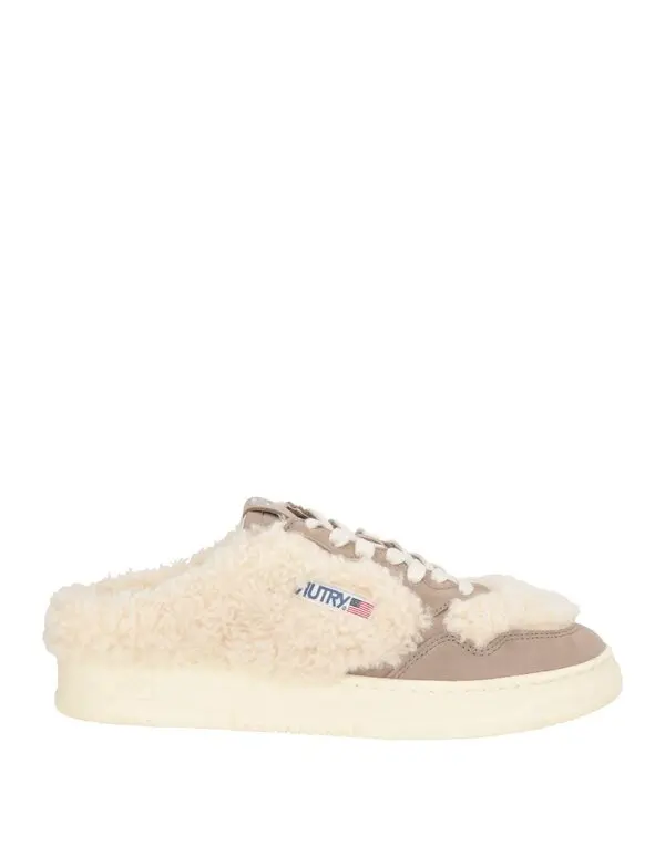AUTRY Sneakers Taupe Size Leather, Shearling