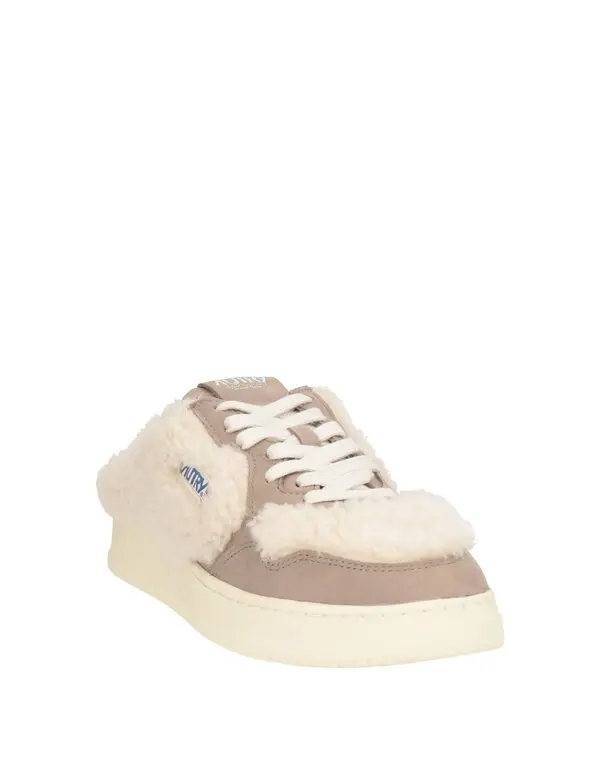 AUTRY Sneakers Taupe Size Leather, Shearling