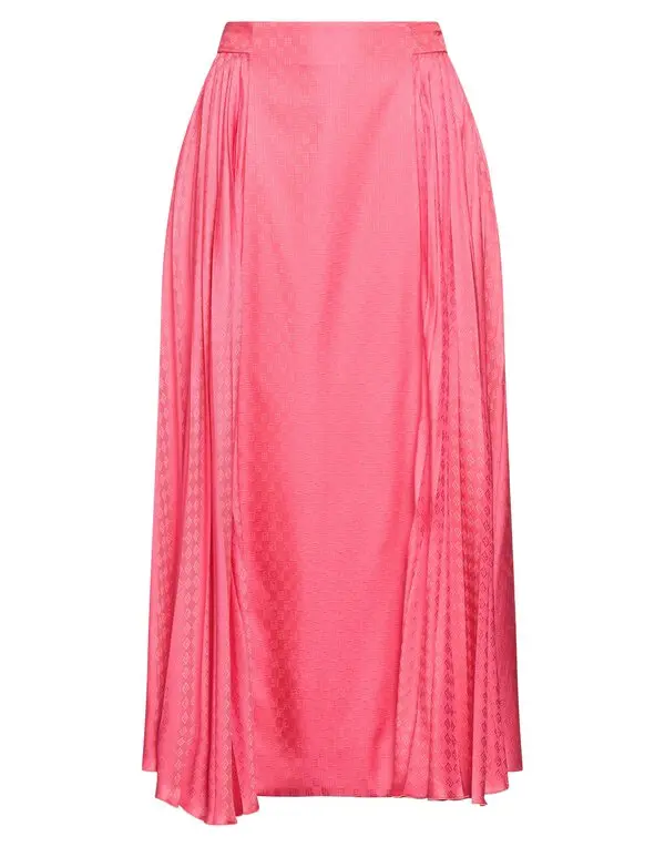 Balmain Midi Skirt Fuchsia Size Silk, Viscose