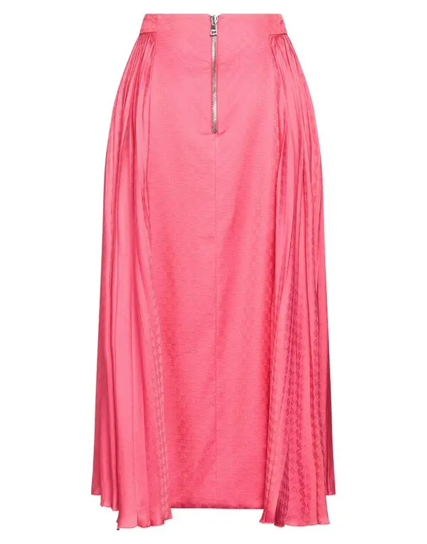 Balmain Midi Skirt Fuchsia Size Silk, Viscose