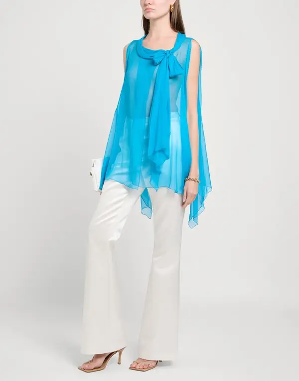 Alberta Ferretti Top Deep Teal Size Silk