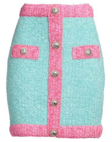Balmain Mini Skirt Turquoise Size Cotton, Viscose, Polyamide, Polyester