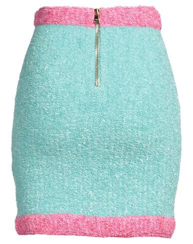 Balmain Mini Skirt Turquoise Size Cotton, Viscose, Polyamide, Polyester