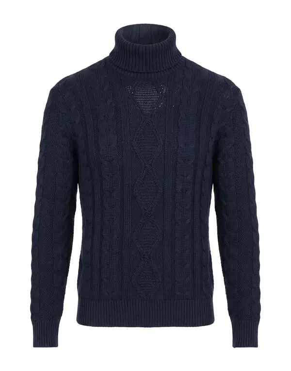 SELECTED Turtleneck Midnight Size Cotton - Blue