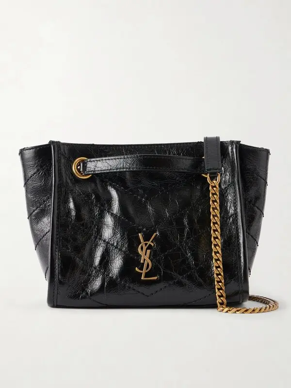 Saint Laurent Niki Matelassé Suede Shoulder Bag