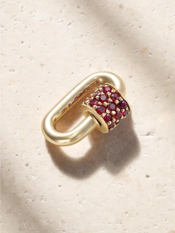 MARLA AARON Stoned Chubby Babylock 14-karat Gold Ruby Pendant - Red