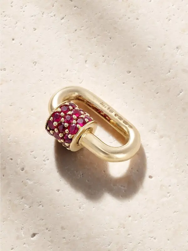 MARLA AARON Stoned Chubby Babylock 14-karat Gold Ruby Pendant