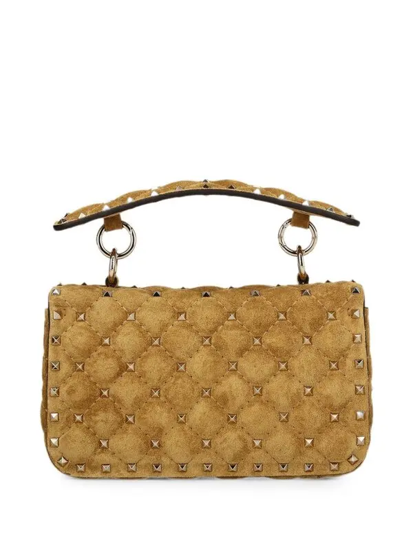 Valentino Garavani Rockstud Spike Small Leather Shoulder Bag - Beige