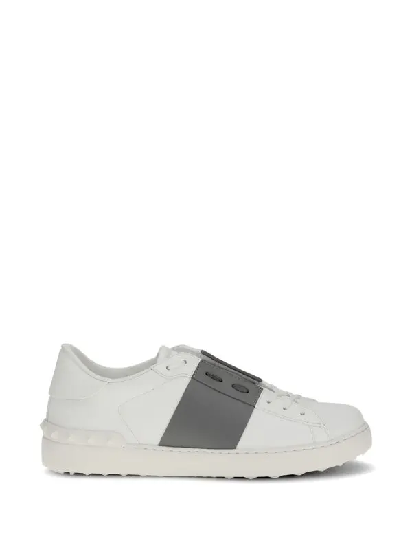 Valentino Garavani Open Leather Sneakers - Grey