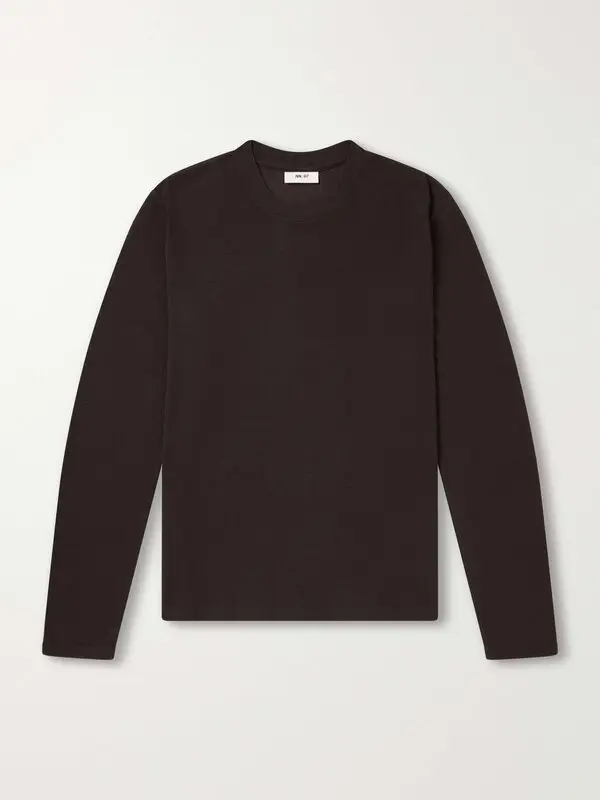 Nn07 Clive Waffle-knit Cotton And Modal-blend T-shirt