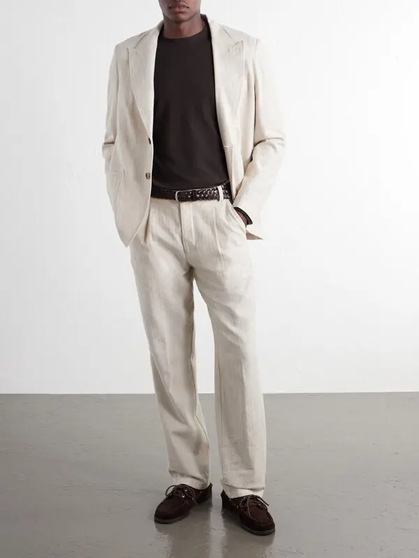 Nn07 Clive Waffle-knit Cotton And Modal-blend T-shirt - Brown