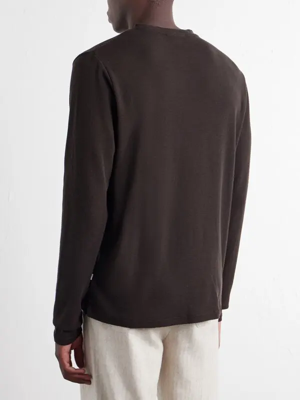 Nn07 Clive Waffle-knit Cotton And Modal-blend T-shirt - Brown