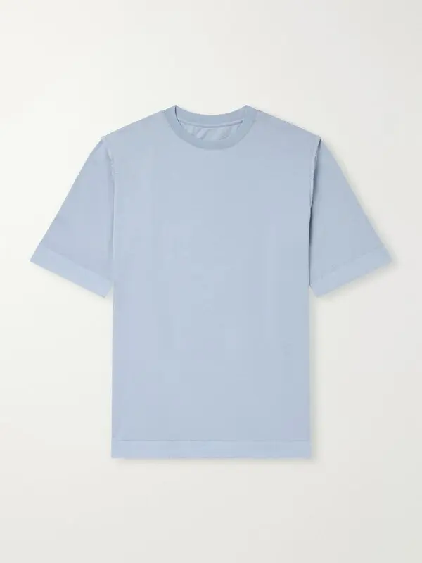 CASEY CASEY Felix Garment-dyed Cotton-jersey T-shirt - Blue
