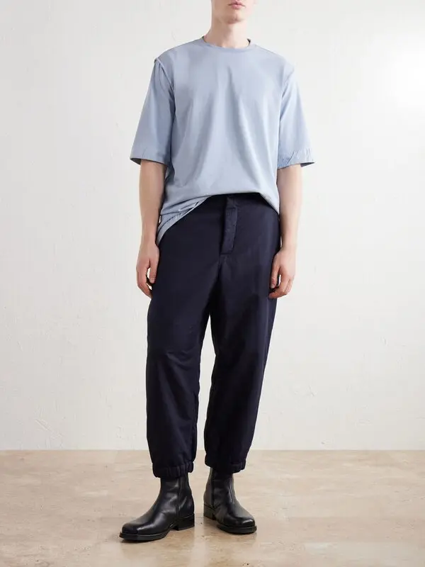 CASEY CASEY Felix Garment-dyed Cotton-jersey T-shirt - Blue