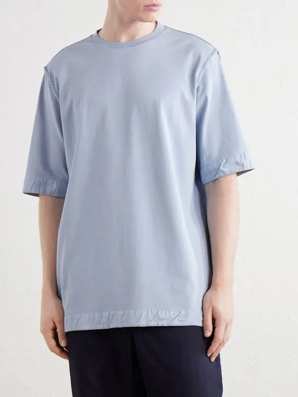 CASEY CASEY Felix Garment-dyed Cotton-jersey T-shirt - Blue