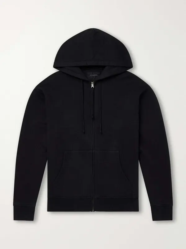 NILI LOTAN Brian Cotton-jersey Zip-up Hoodie