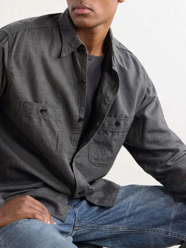 ORSLOW Checked Cotton And Tencel™ Lyocell-blend Flannel Shirt