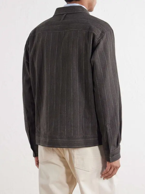 Nn07 Reed 50091 Striped Cotton-blend Overshirt