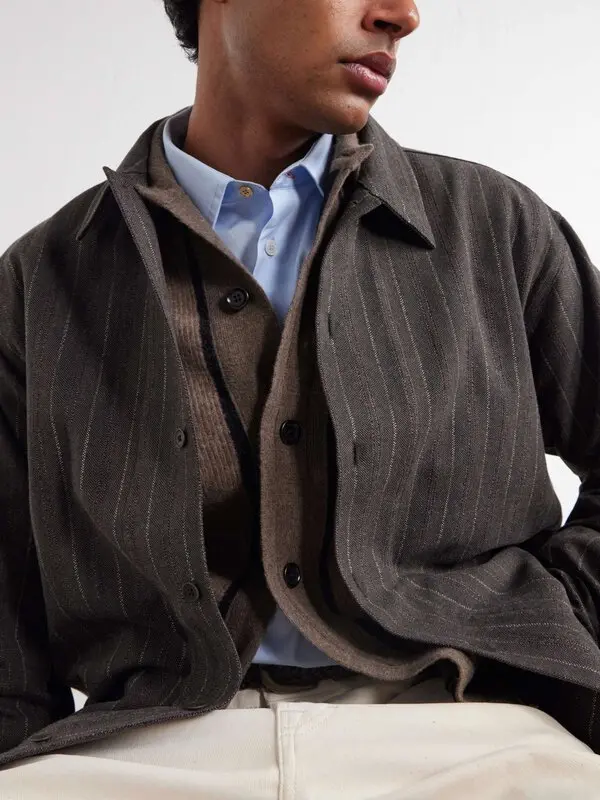 Nn07 Reed 50091 Striped Cotton-blend Overshirt