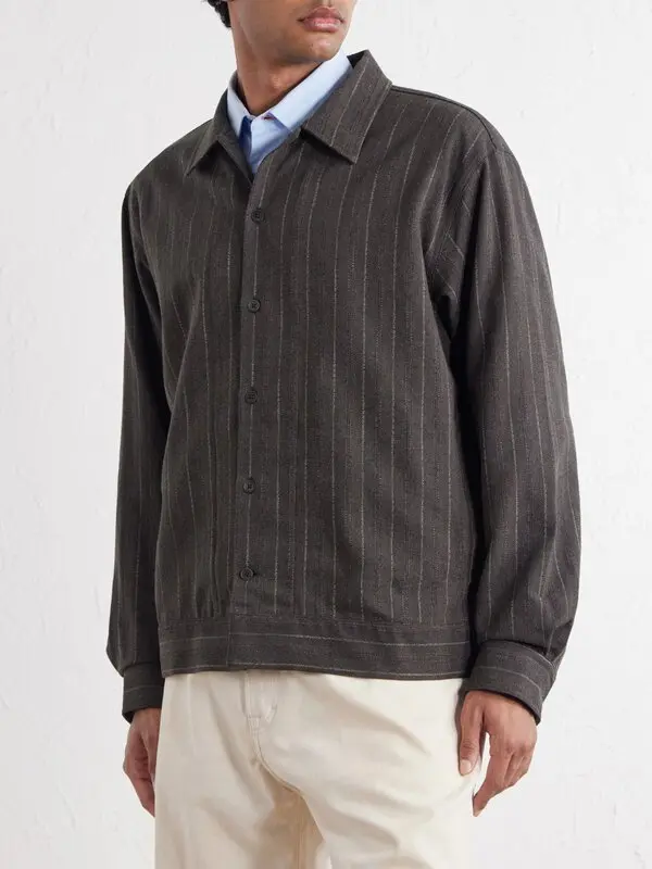 Nn07 Reed 50091 Striped Cotton-blend Overshirt