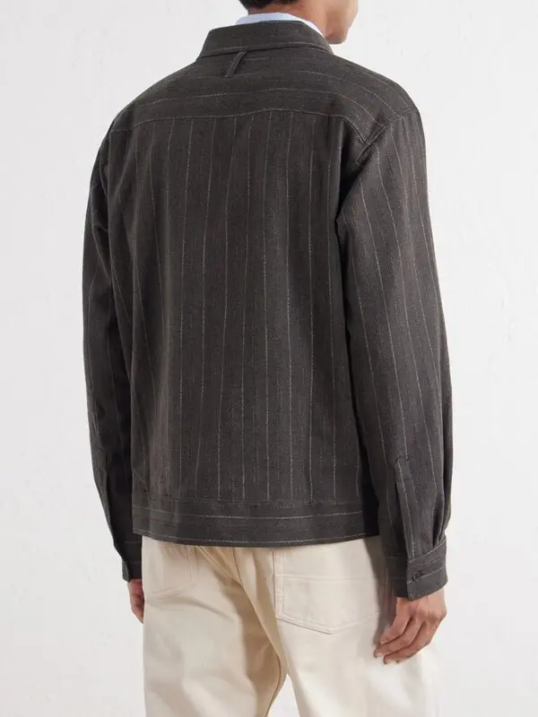 Nn07 Reed 50091 Striped Cotton-blend Overshirt