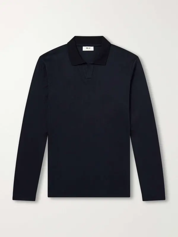 Nn07 Paul 3525 Organic Cotton-jersey Polo Shirt - Navy