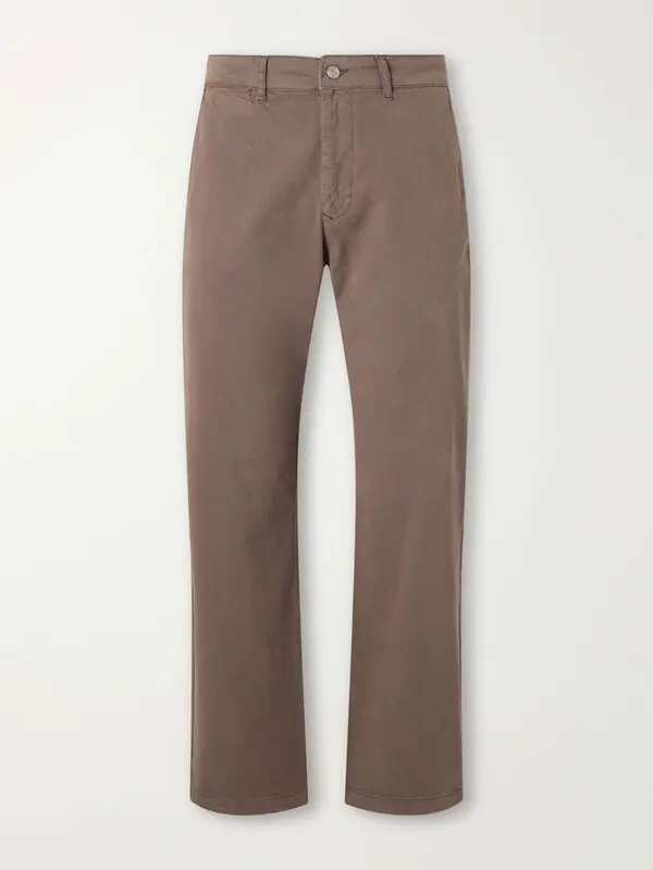 Nn07 Aden 1923 Straight-leg Organic Cotton-blend Twill Trousers - Brown