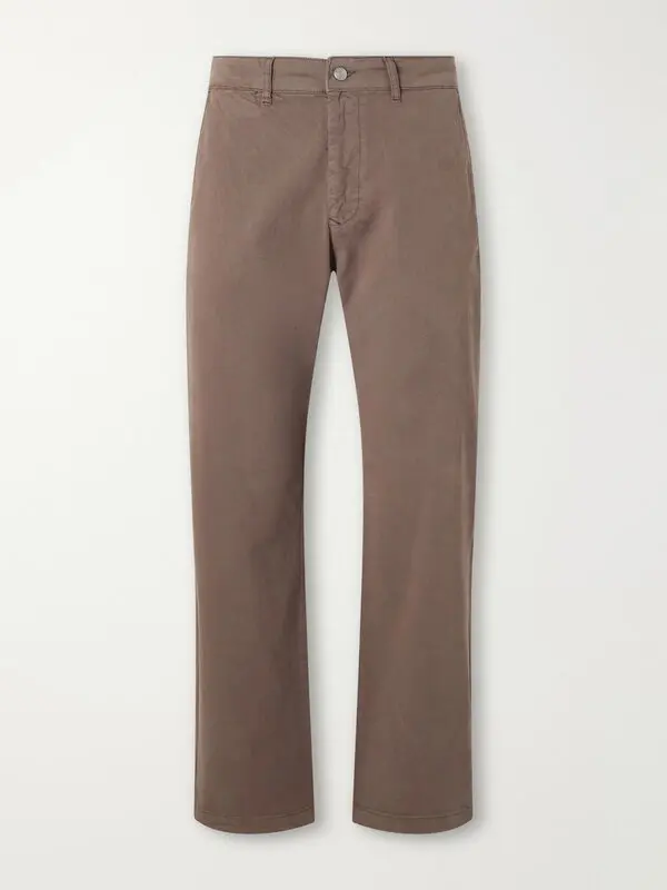 Nn07 Aden 1923 Straight-leg Organic Cotton-blend Twill Trousers - Brown