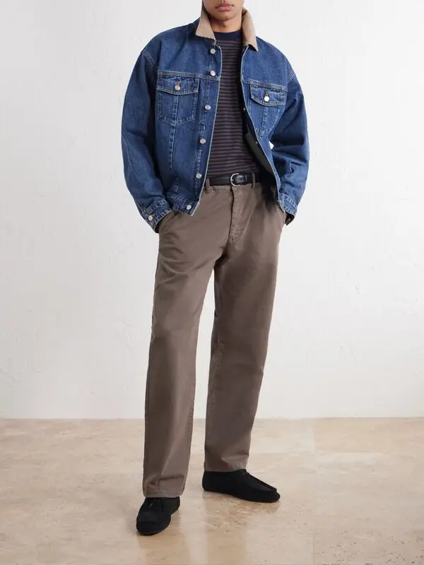 Nn07 Aden 1923 Straight-leg Organic Cotton-blend Twill Trousers - Brown