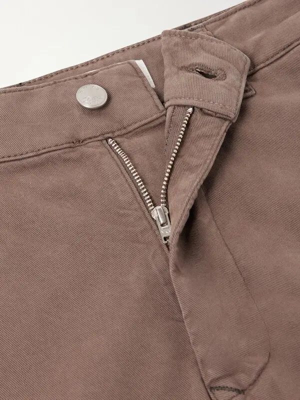 Nn07 Aden 1923 Straight-leg Organic Cotton-blend Twill Trousers - Brown