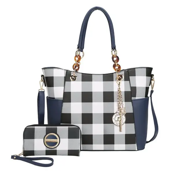 MKF COLLECTION BY MIA K. Bonita Tote Bag & Wallet Set Navy - Blue