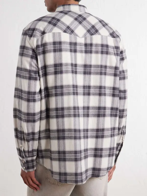 NILI LOTAN Travis Checked Cotton-flannel Shirt