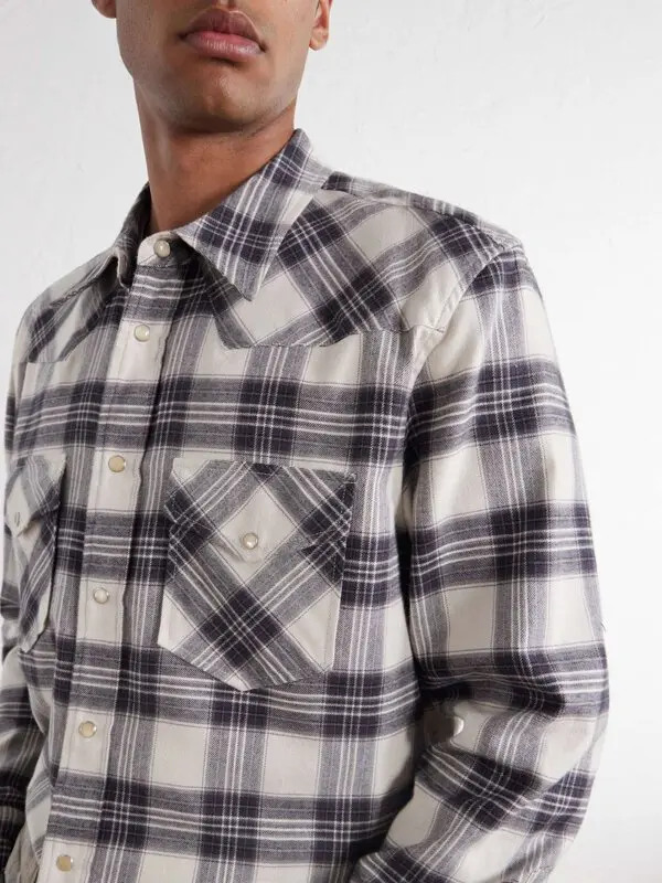 NILI LOTAN Travis Checked Cotton-flannel Shirt