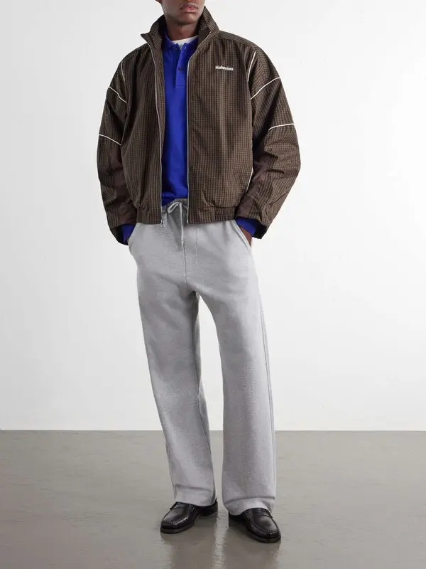 NAHMIAS Grid Checked Logo-embroidered Cotton Blouson Jacket