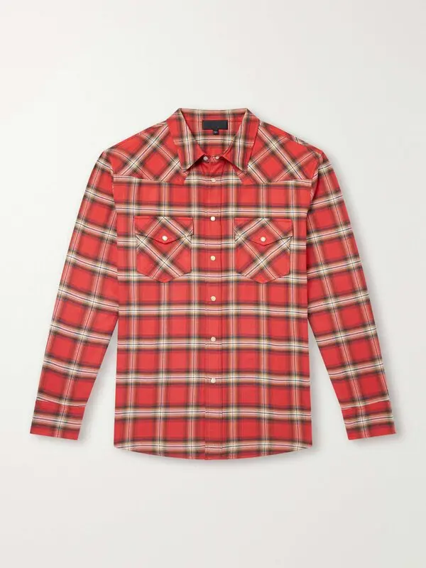 NILI LOTAN Travis Checked Cotton-flannel Shirt