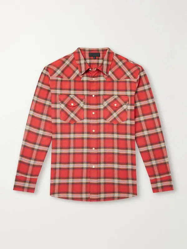 NILI LOTAN Travis Checked Cotton-flannel Shirt - Red