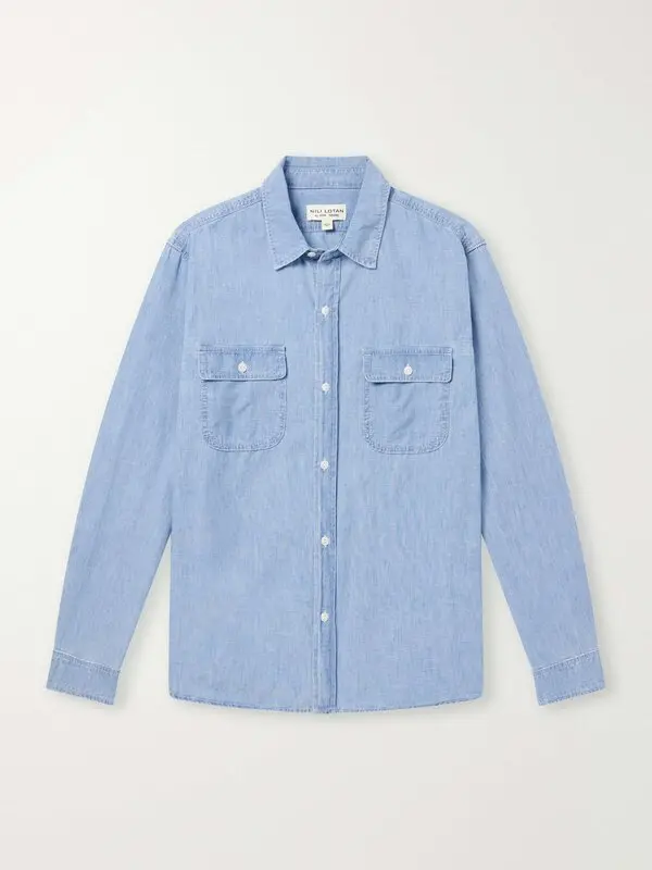 NILI LOTAN Callum Cotton-chambray Shirt