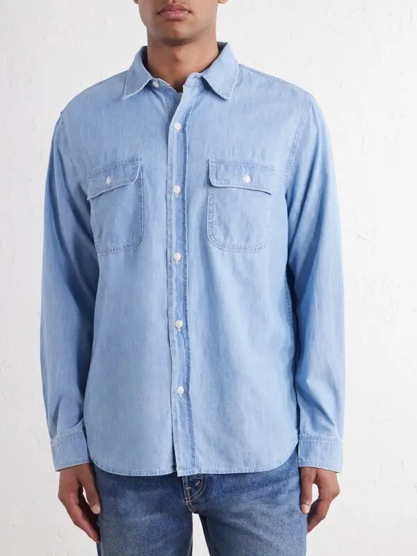 NILI LOTAN Callum Cotton-chambray Shirt