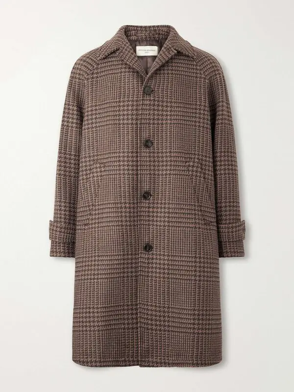 Officine Générale Hudson Prince Of Wales Virgin Wool Coat - Brown