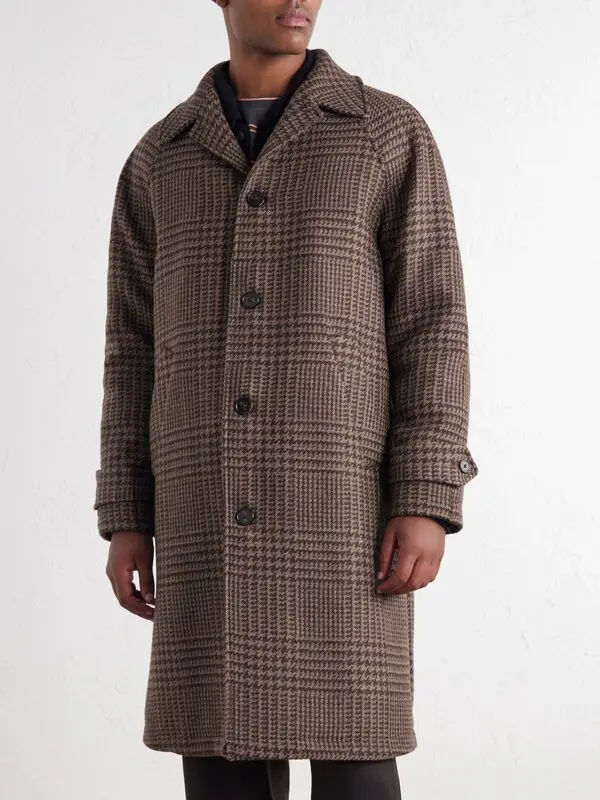 Officine Générale Hudson Prince Of Wales Virgin Wool Coat