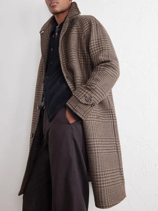 Officine Générale Hudson Prince Of Wales Virgin Wool Coat