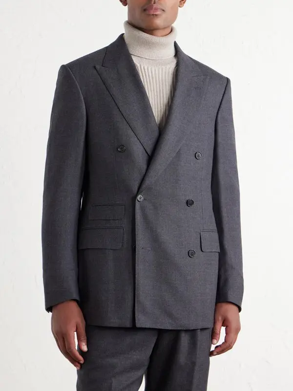 Dunhill Double-breasted Wool And Cashmere-blend Suit Jacket