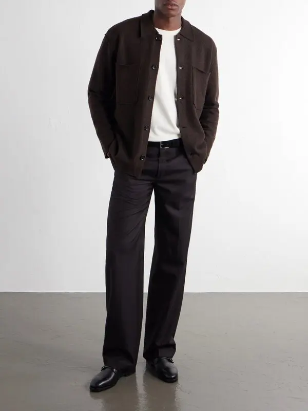 Nn07 Jonas 6398 Merino Wool Overshirt - Brown