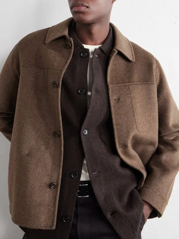 Nn07 Jonas 6398 Merino Wool Overshirt - Brown