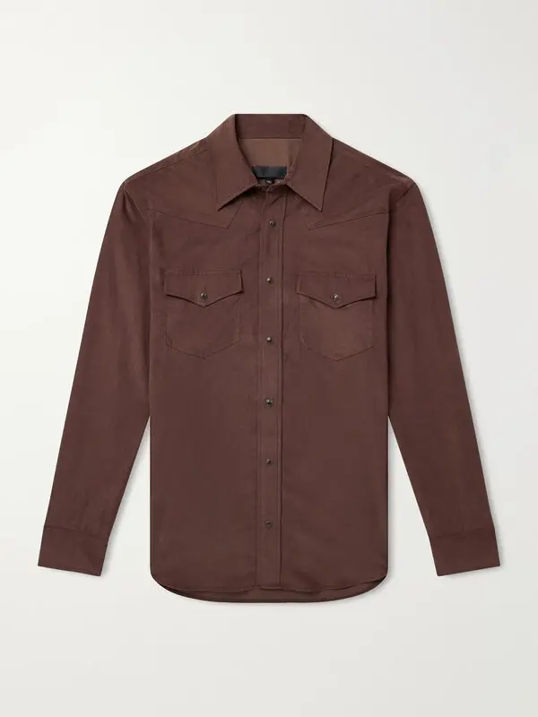 NILI LOTAN Travis Cotton-corduroy Shirt - Brown