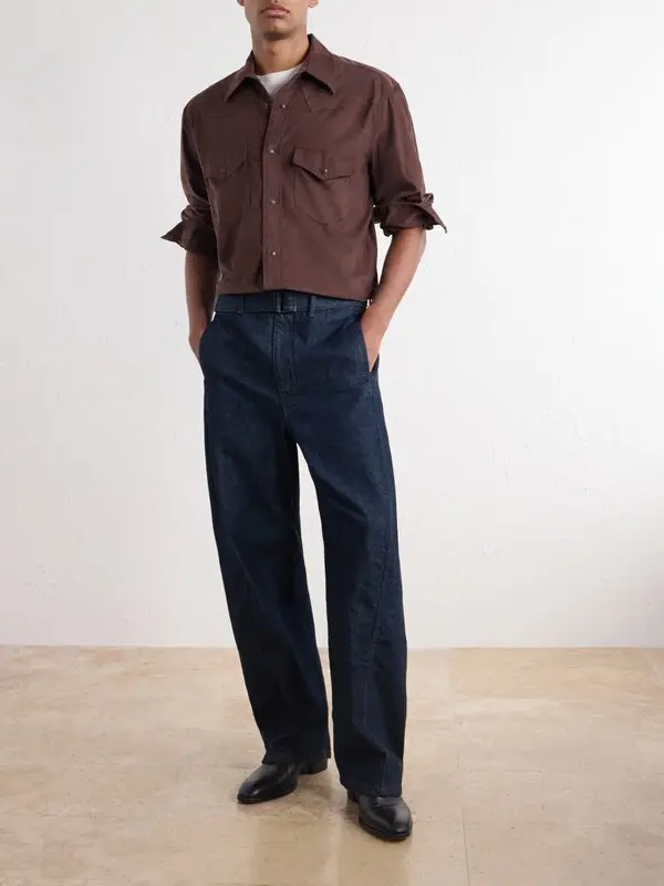 NILI LOTAN Travis Cotton-corduroy Shirt - Brown