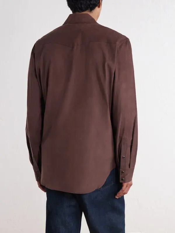 NILI LOTAN Travis Cotton-corduroy Shirt - Brown